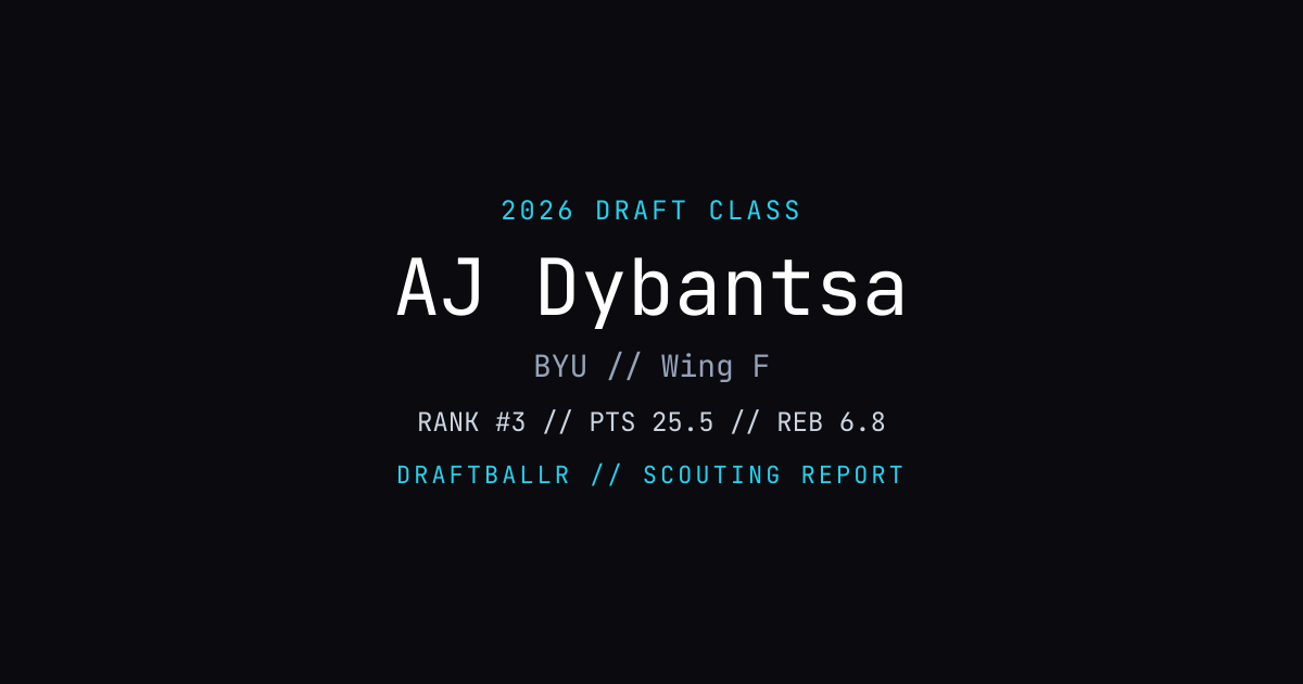 AJ Dybantsa - 2026 NBA Draft Profile | DRAFTBALLR | DRAFTBALLR