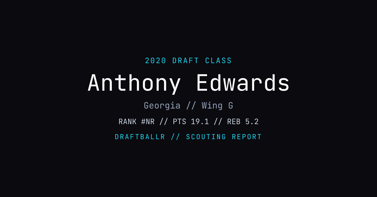 Anthony Edwards - 2020 NBA Draft Profile | DRAFTBALLR | DRAFTBALLR