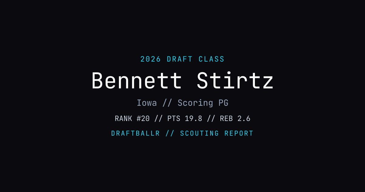Bennett Stirtz - 2026 NBA Draft Profile | DRAFTBALLR | DRAFTBALLR