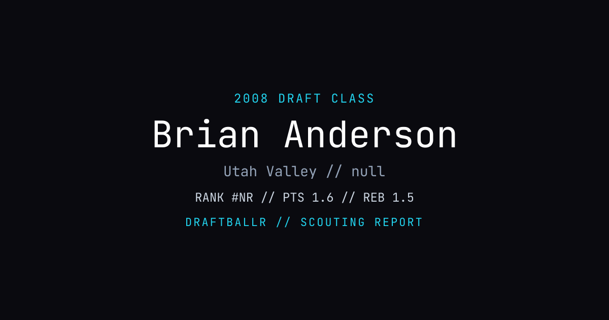 Brian Anderson - 2008 NBA Draft Profile | DRAFTBALLR | DRAFTBALLR