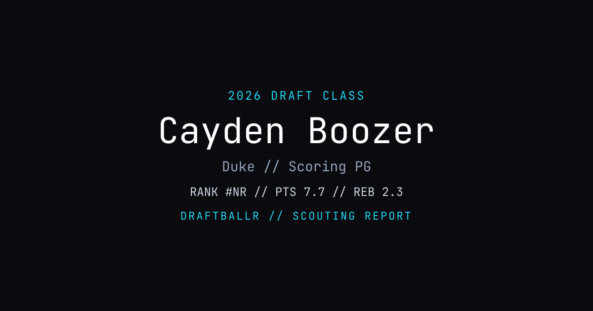 Cayden Boozer - 2026 NBA Draft Profile | DRAFTBALLR | DRAFTBALLR