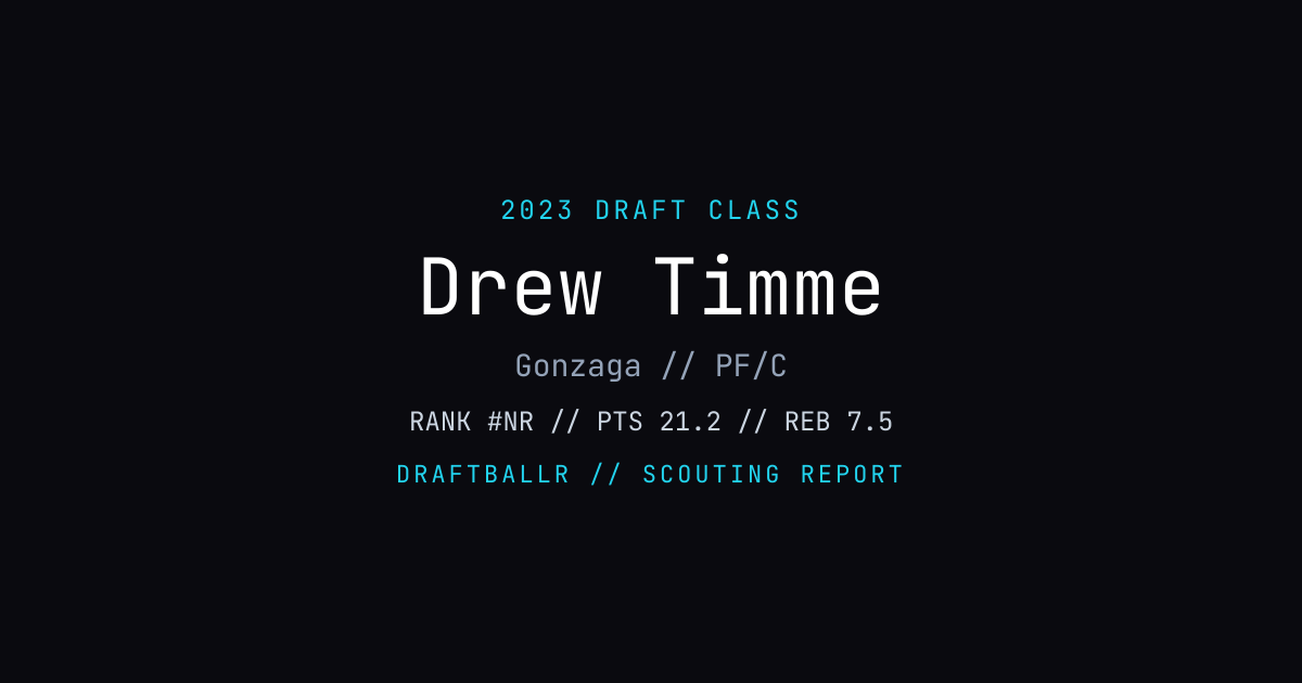 Drew Timme - 2023 NBA Draft Profile | DRAFTBALLR | DRAFTBALLR