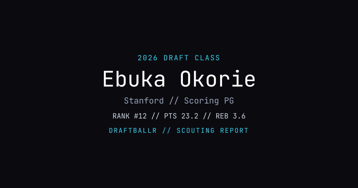 Ebuka Okorie - 2026 NBA Draft Profile | DRAFTBALLR | DRAFTBALLR