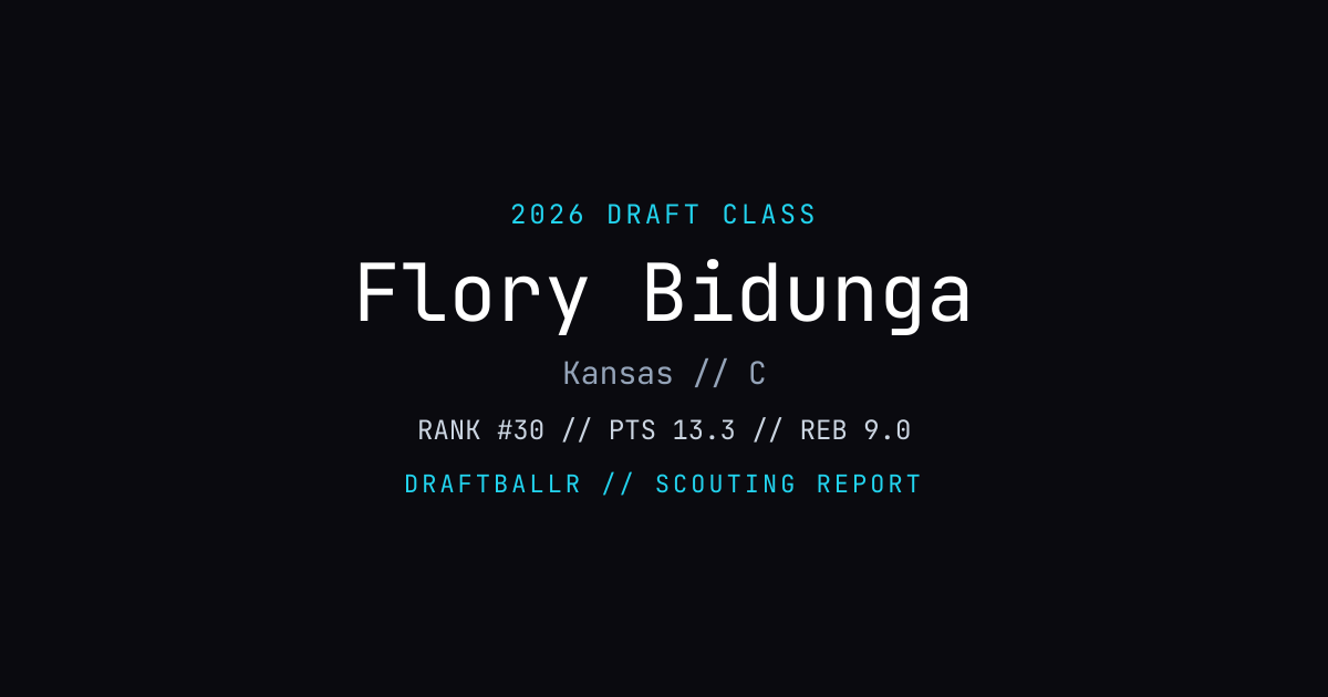 Flory Bidunga - 2026 NBA Draft Profile | DRAFTBALLR | DRAFTBALLR