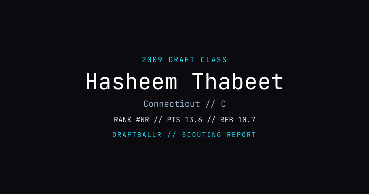 Hasheem Thabeet - 2009 NBA Draft Profile | DRAFTBALLR | DRAFTBALLR