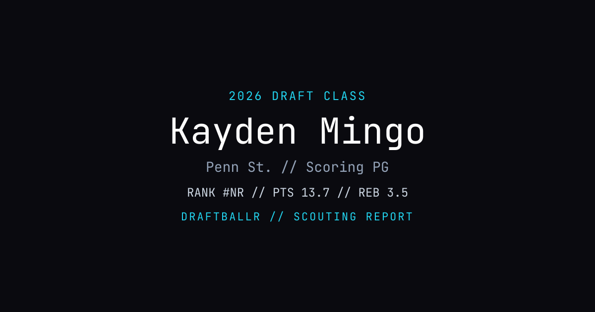 Kayden Mingo - 2026 NBA Draft Profile | DRAFTBALLR | DRAFTBALLR