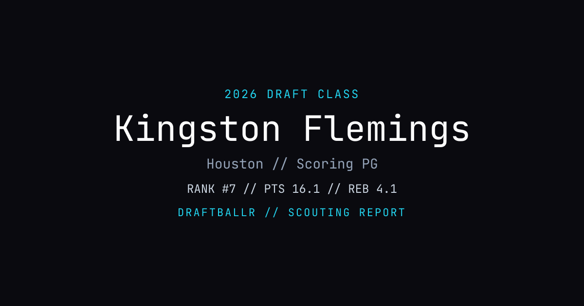 Kingston Flemings - 2026 NBA Draft Profile | DRAFTBALLR | DRAFTBALLR