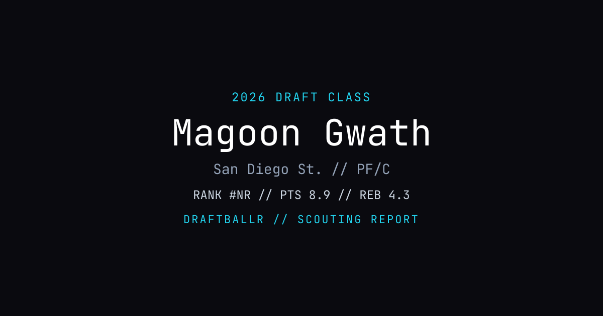 Magoon Gwath - 2026 NBA Draft Profile | DRAFTBALLR | DRAFTBALLR