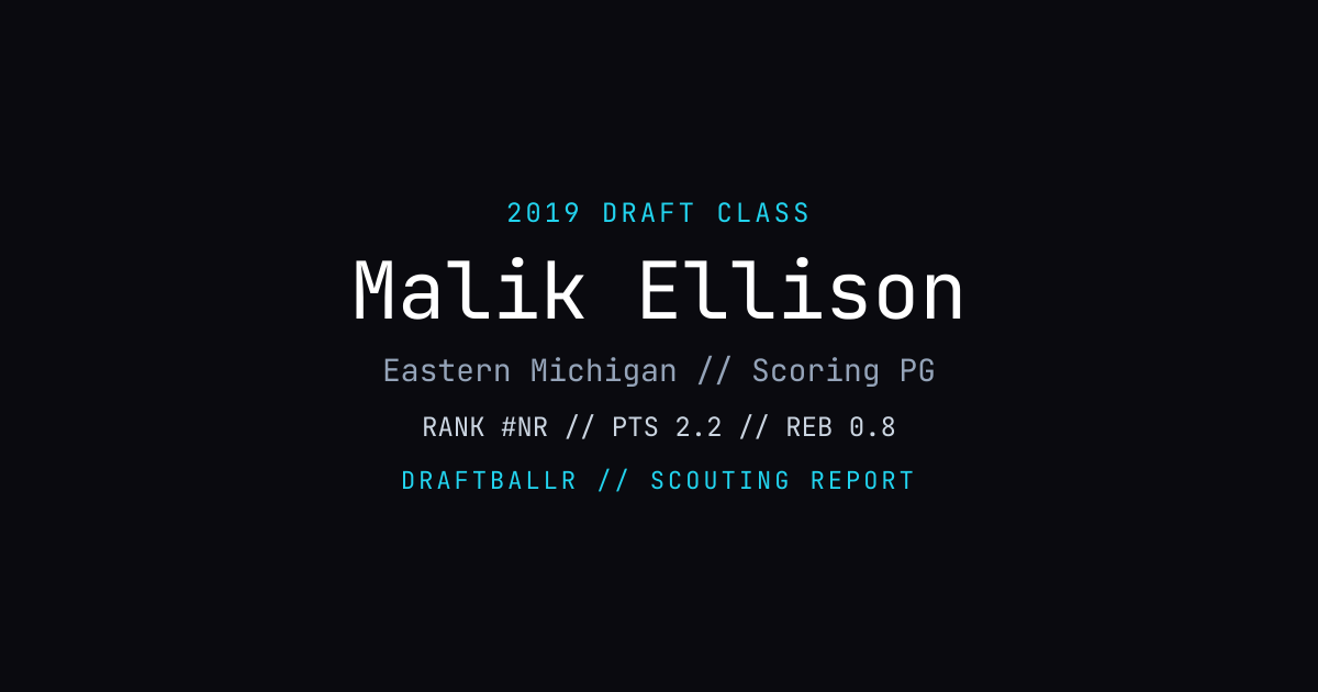 Malik Ellison - 2019 NBA Draft Profile | DRAFTBALLR | DRAFTBALLR