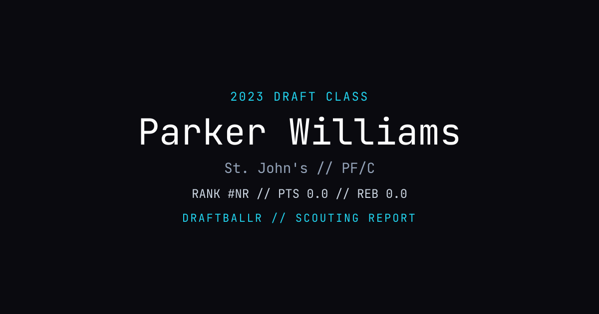 Parker Williams - 2023 NBA Draft Profile | DRAFTBALLR | DRAFTBALLR