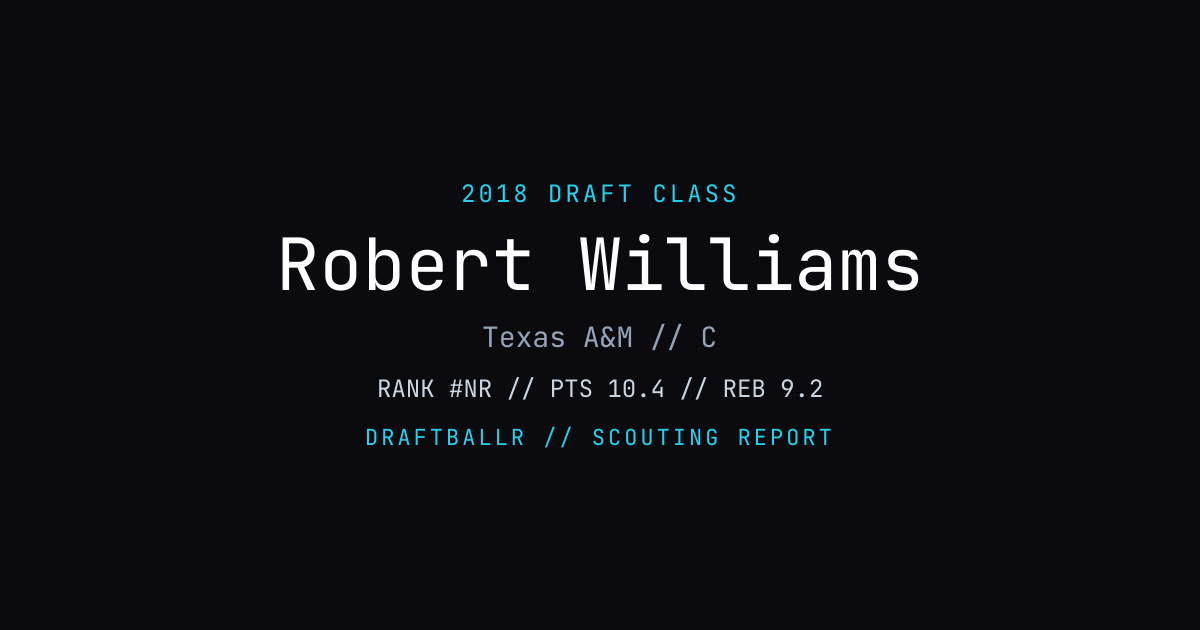 Robert Williams - 2018 NBA Draft Profile | DRAFTBALLR | DRAFTBALLR