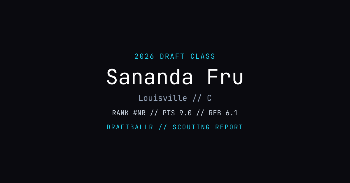 Sananda Fru - 2026 NBA Draft Profile | DRAFTBALLR | DRAFTBALLR
