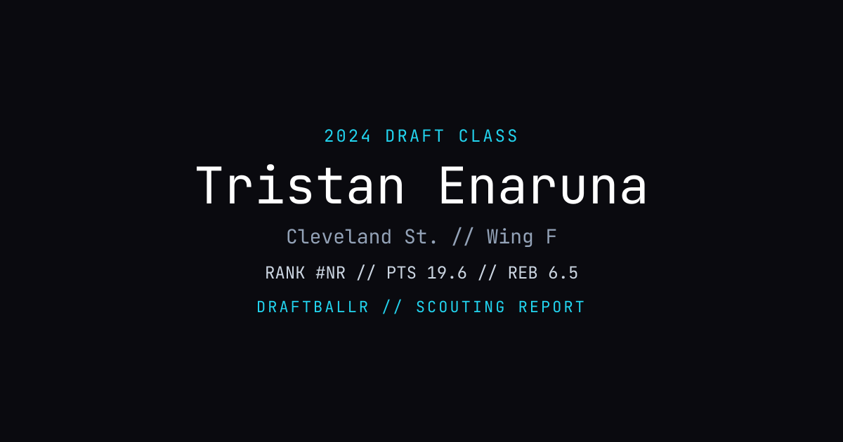 Tristan Enaruna - 2024 NBA Draft Profile | DRAFTBALLR | DRAFTBALLR