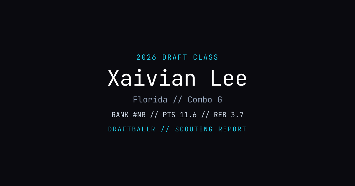 Xaivian Lee - 2026 NBA Draft Profile | DRAFTBALLR | DRAFTBALLR